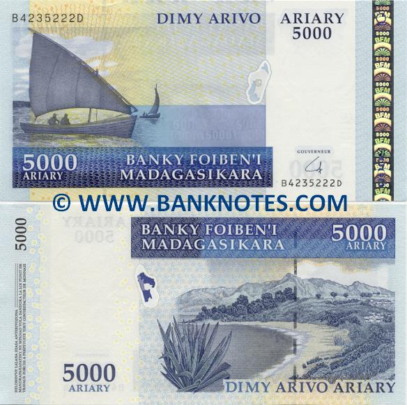 Madagascar 5000 Ariary 2008 - Malagasy Currency Bank Notes, Paper Money ...