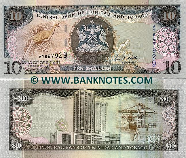Trinidad Tobago 10 Dollars 2006 Trinidadian Tobagan Currency Bank
